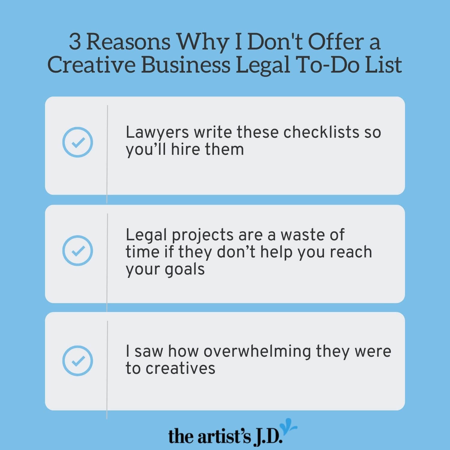 Why I don't offer a legal to-do list and what you should do instead